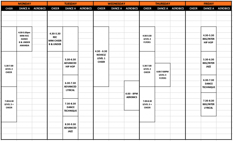 JC TERM 4 TIMETABLE - Jungle Cats
